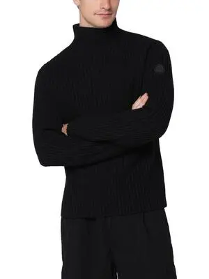 Moncler Wool And Cashmere Turtleneck Sweater - Black