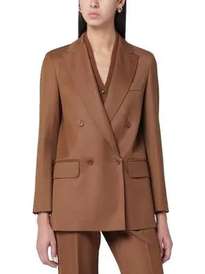 Max Mara Double-breasted Wool Blazer - Brown