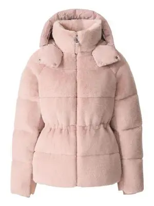 Mackage Cassidy Quilted Down Jacket With Removable Hood - Sepia Rose