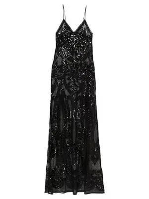 Norma Kamali Sequin-embellished Gown - Black