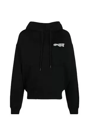 Off-White Carlos Arrow Logo Oversized Hoodie - Black