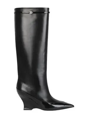 Givenchy Raven Tall Leather Wedge Boots - Black