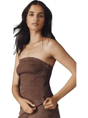 SOVERE / Zyra Strapless Corset Top - Raisin