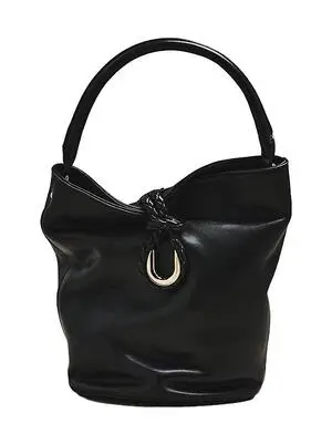 AOTA Twist Tie Top-Handle Bucket Bag Black