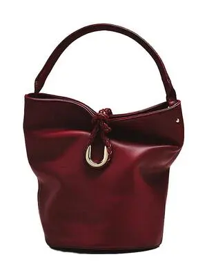AOTA Twist Tie Top-Handle Bucket Bag Bright Red