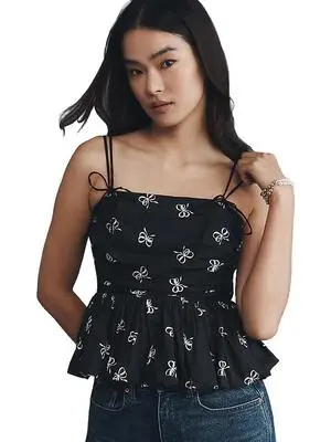 EN SAISON Ophelia Peplum Tank Top - Black Natural