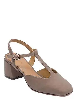 Bernardo Romi T-strap Heels - Taupe