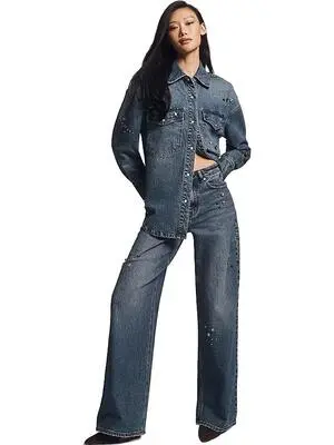 Avec Les Filles High-rise Tapered Jeans - Medium Denim