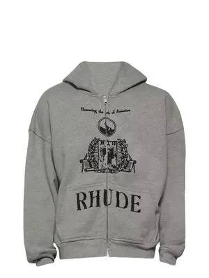 Rhude Graphic Zip-up Hoodie - Grey