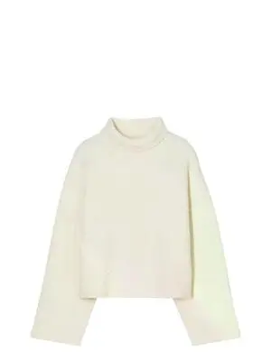 Closed High-neck Textured Sweatshirt - Neutrals