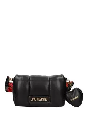 Moschino Padded Heart-charm Shoulder Bag - Black