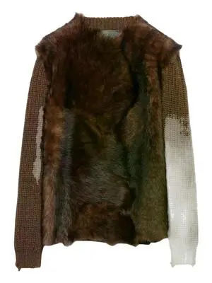 Prada Shearling Wool Sweater - Brown