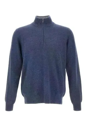 DELLA CIANA Half-zip Stand-up-collar Sweater - Blue