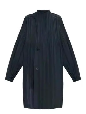 Issey Miyake Pleated Coat - Blue