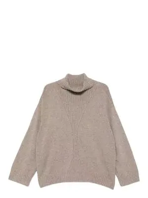 Eric Bompard Ribbed Turtleneck Cashmere Sweater - Neutrals