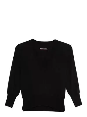 Alberta Ferretti V-neck Top - Black