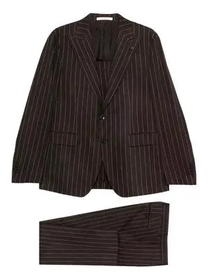 Tagliatore Pinstripe-print Suit - Brown