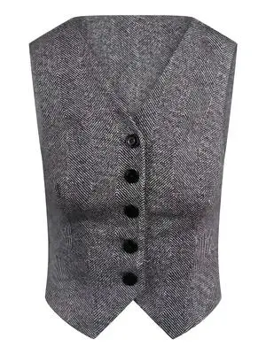 ERMANNO SCERVINO Herringbone Button Waistcoat
