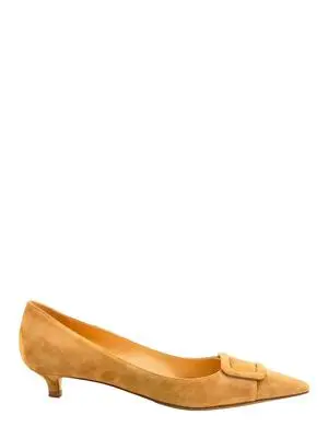 FRANCESCO RUSSO 30mm Buckle-pointed Pumps - Brown