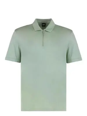 BOSS Zip-neck Polo Shirt - Green