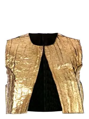 SIMONA TAGLIAFERRI Distressed Leather Bolero Jacket