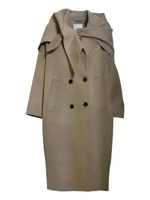 SOLOTRE Double-breasted Shawl-collar Coat - Brown