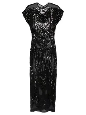 Norma Kamali Sequin-embellished Midi Dress - Black