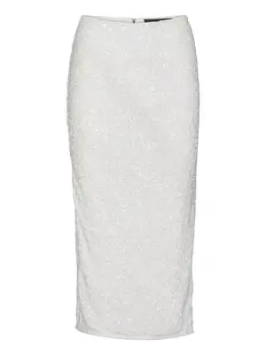 Remain Birger Christensen Sequin-embellished Pencil Midi Skirt - White