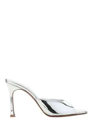 Amina Muaddi Square-toe Heeled Sandals - Silver