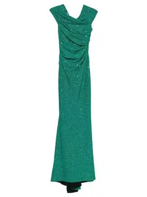 Talbot Runhof Sequin-embellished Draped Dress - Green