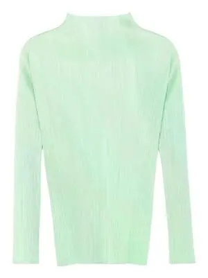 Issey Miyake High-neck Pleated Blouse - Green