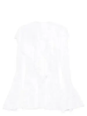 Norma Kamali Ruffled Long-sleeve Mini Dress - White
