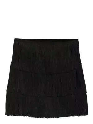 Norma Kamali Fringed Mini Skirt - Black