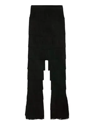 Norma Kamali Fringed Leggings - Black