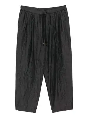 CALMLENCE Double Pleated Tapered Trousers - Grey