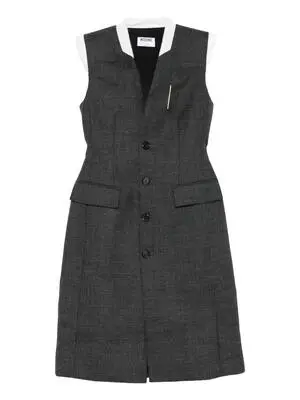 Moschino Button-fastening Sleeveless Dress - Grey