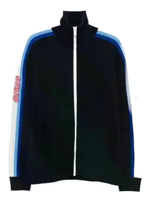 Drole De Monsieur Side-stripe Zip-up Sweater - Blue