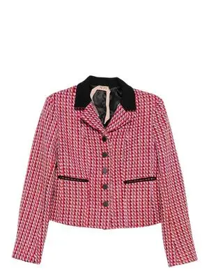N°21 Notched-collar Tweed Jacket - Pink