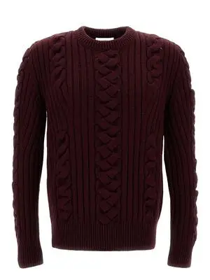 Alexander McQueen Wool Cable Knit Sweater - Red