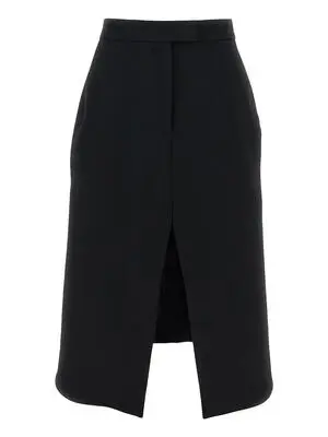 Alexander McQueen Pencil Skirt With Swallowtail Hem - Black