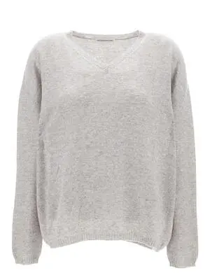 STEFANO MORTARI V-neck Cashmere Pullover - Grey