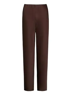Vince High-waisted Wide Leg Satin Trousers - Espresso