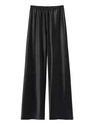 Almada Label Bias Satin Trousers - Black