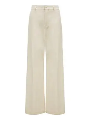 Moncler Tailored Cotton Gabardine Trousers - Ljusbeige