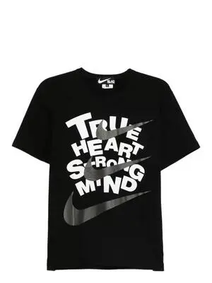 BLACK COMME DES GARÇONS X Nike Slogan-print T-shirt - Black