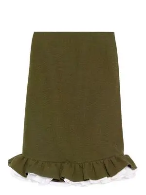 SHUSHU/TONG Wool Peplum Skirt - Green