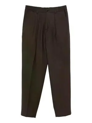 BE ABLE Pleated Trousers With Elasticated Waist - Brown