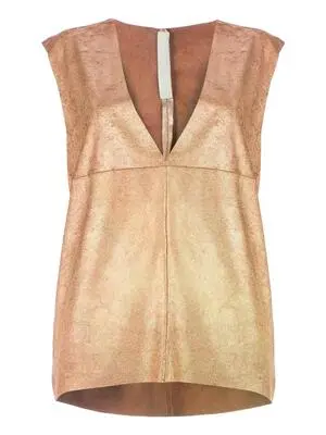 Drome Sleeveless Metallic Leather Top - Pink