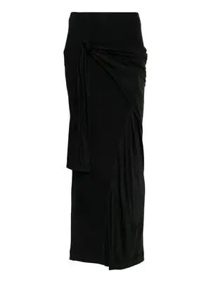 YEHUAFAN Ribbed Draped Skirt