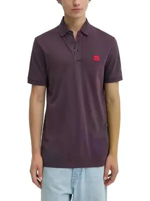 Hugo Logo-patch Polo Shirt - Purple